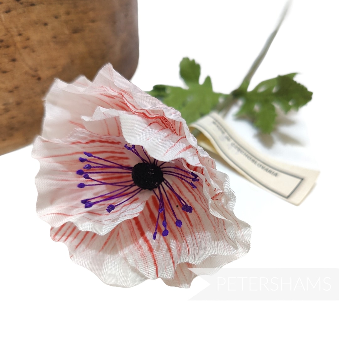 Vintage 'kenna' 1960s Czech Silk Poppy Flower for Millinery and Hat ...