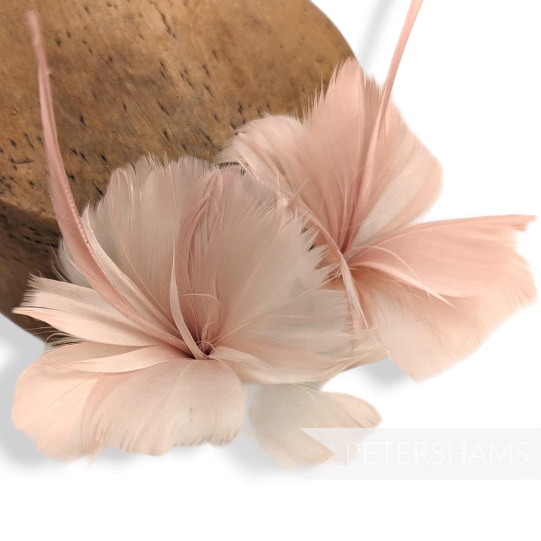 Petite Double Goose Feather Flower for Millinery & Hat Making - Latte ...