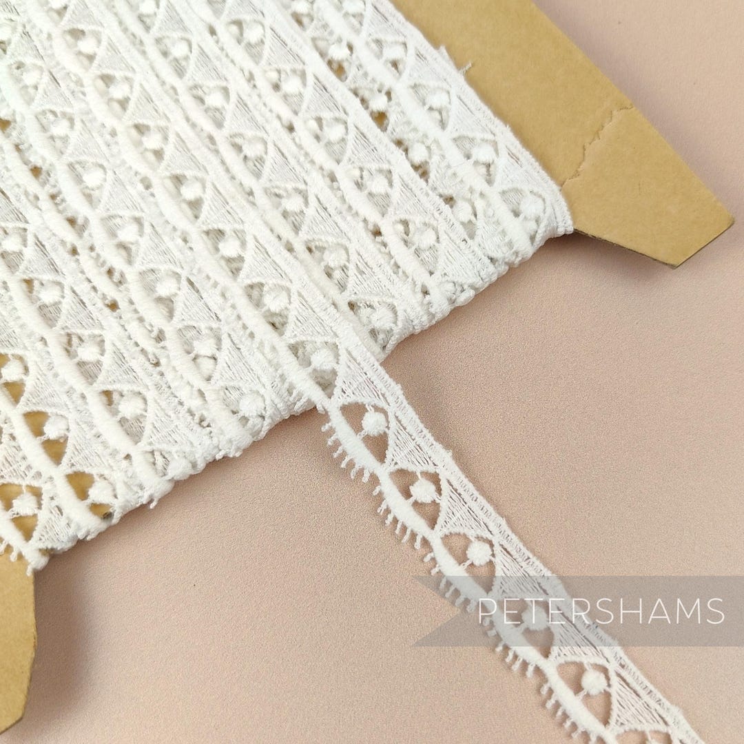 Lashy Triangle Dot 15mm Vintage 1940/50s Off-white Guipure Lace for ...