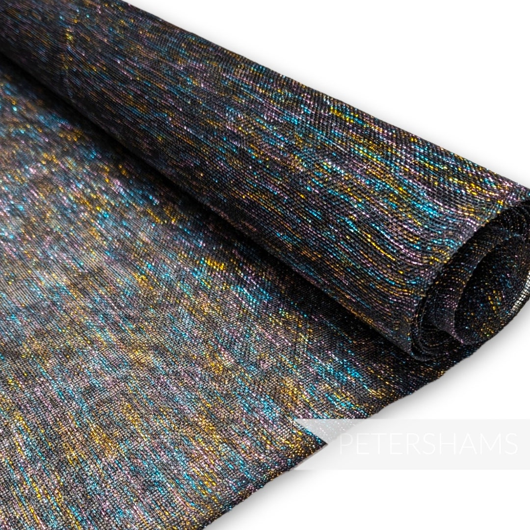 Rainbow Lurex Threaded Sinamay Fabric for Millinery - 1/2 Metre- Black ...