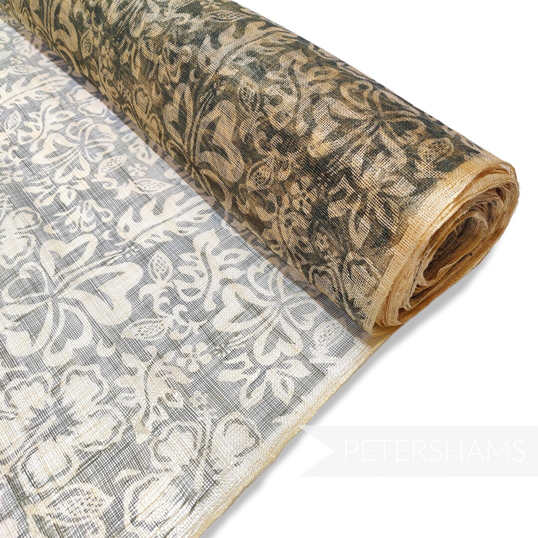 Tropical Hibiscus Print Sinamay Fabric for Millinery and Hat Making - 1 ...