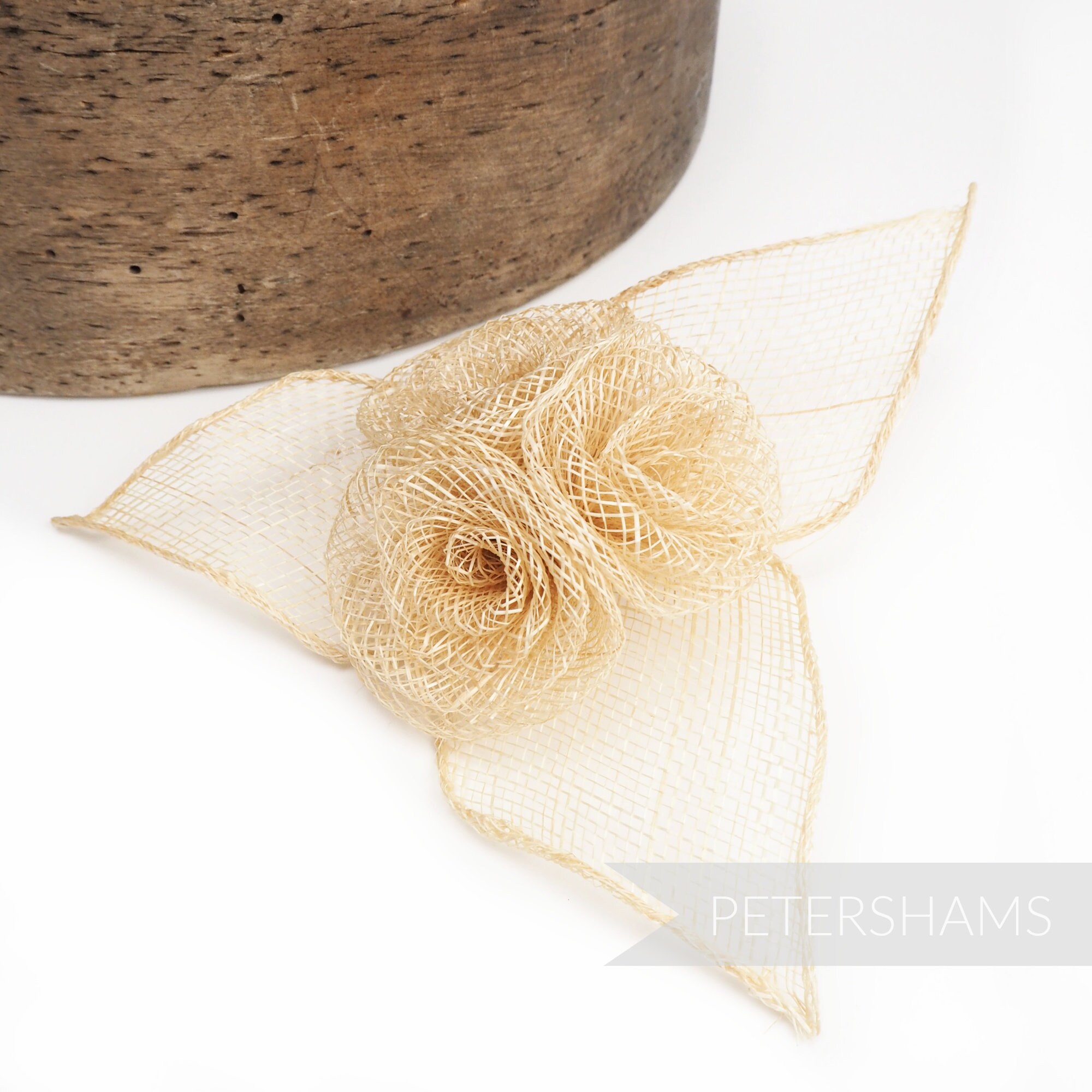 Triple Rolled Sinamay Rose With Leaves 'nina' Millinery Hat Mount for ...