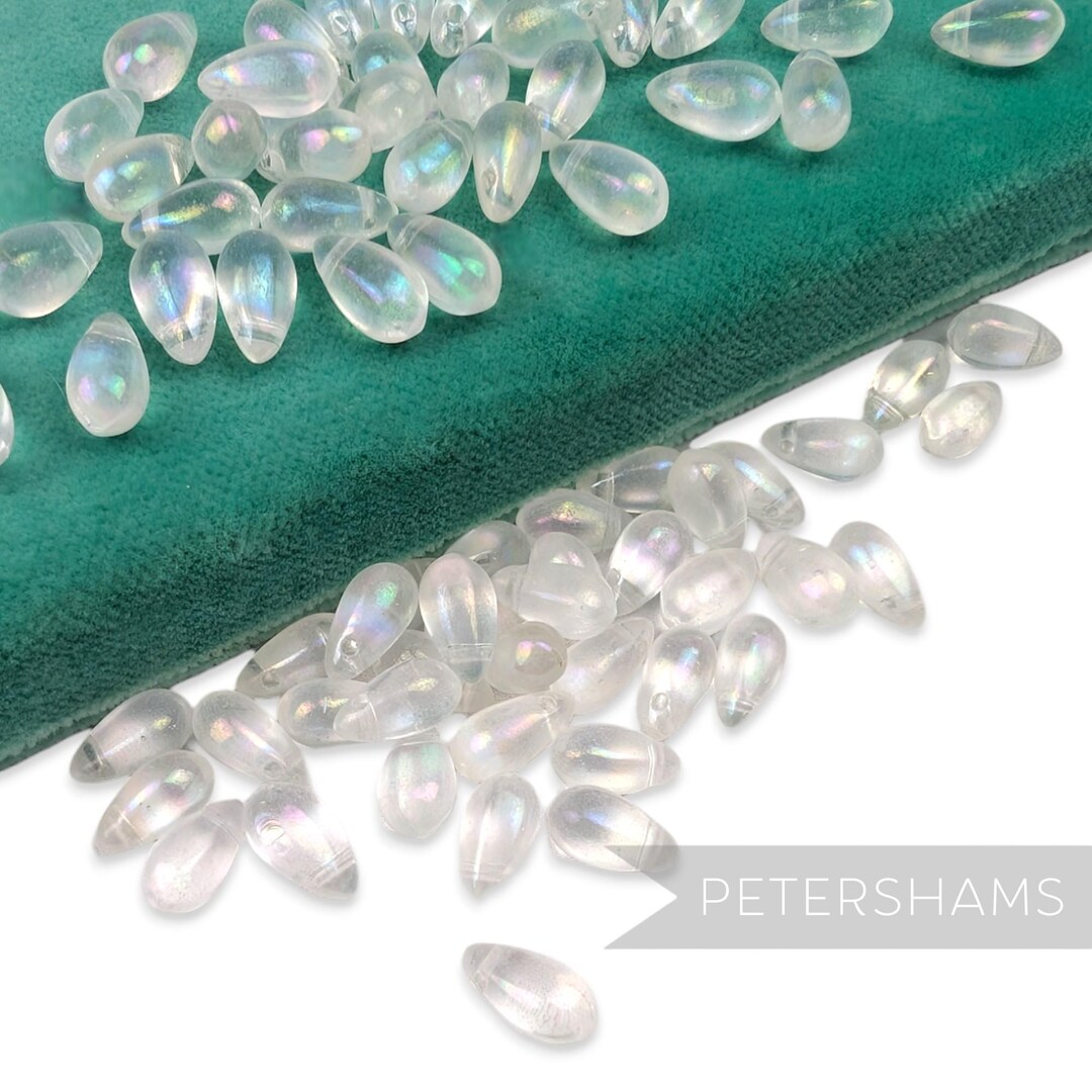 Vintage 1960/70's 12x6mm Glass Raindrop Beads for Beading & Crafting ...