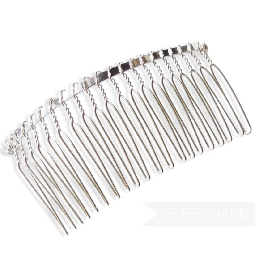 8.5cm (3.25") Silver Plated Metal Hair Comb for Fascinators & Millinery ...