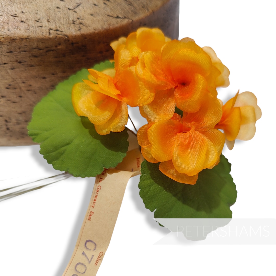 Vintage German 'keilani' 1950s Small Silk Geranium Hat Mount - Orange ...
