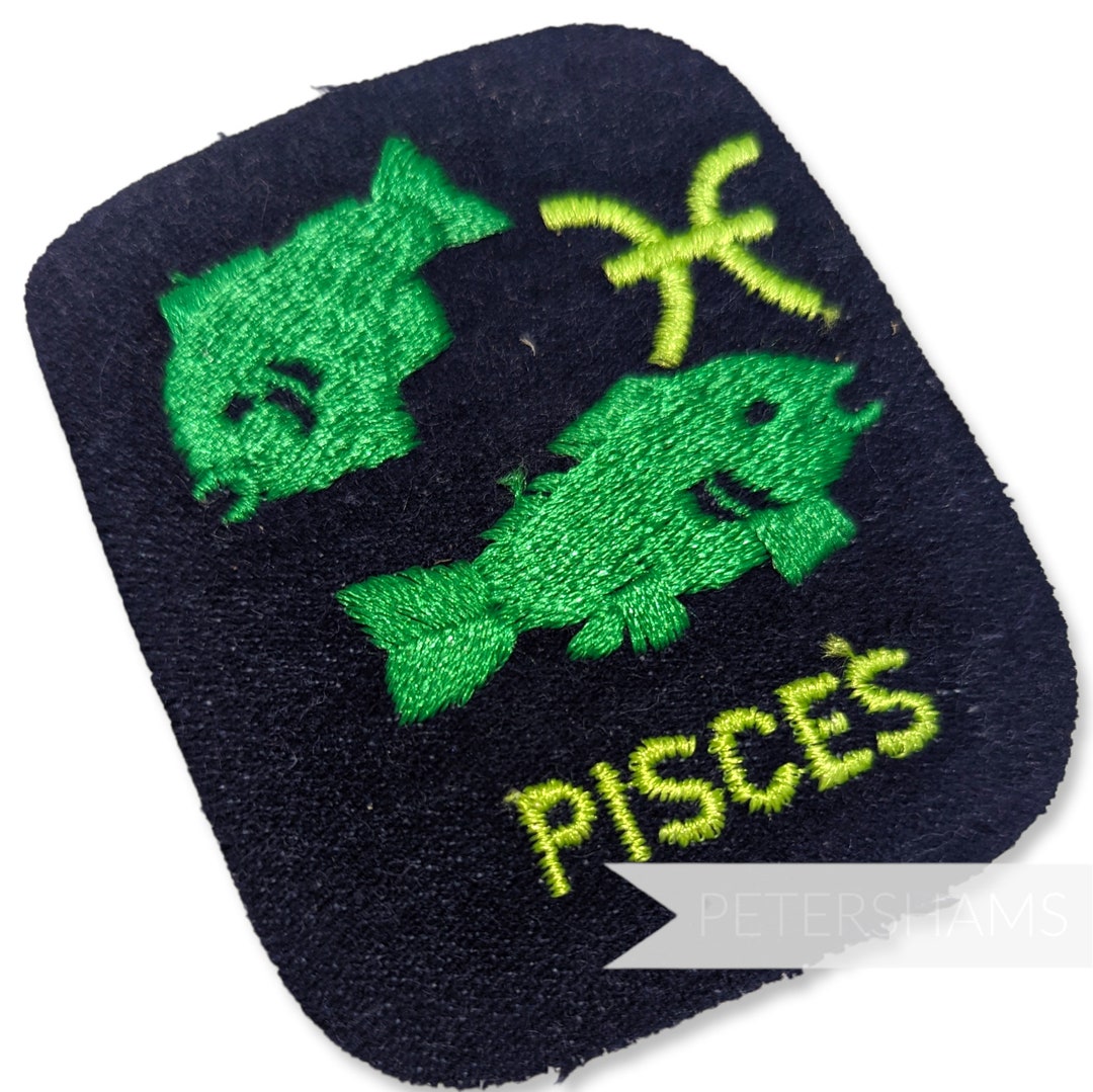 Vintage 1960s Denim Iron-on Zodiac Patches - Pisces - Etsy