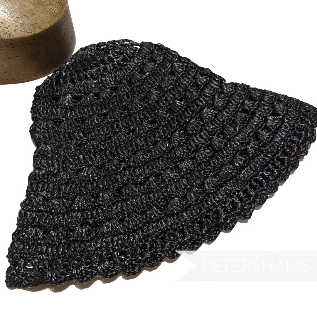 Laminated Raffia Vintage 1970's Crochet Flare Hat Body for Millinery ...
