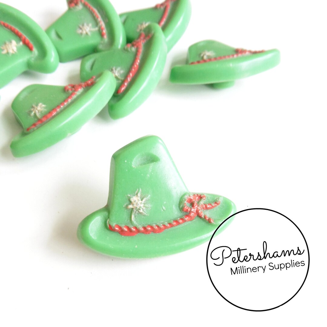 Vintage 1940s/50s Alpine Hat Buttons for Millinery and Hat Making ...