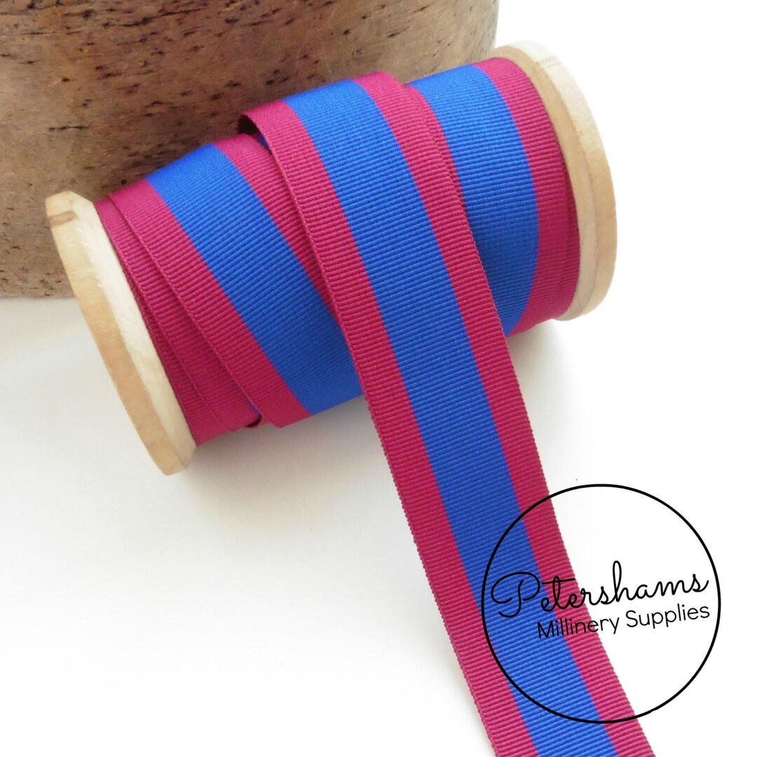 Vintage 25mm Wide Striped Grosgrain Ribbon for Millinery & Hat Making ...