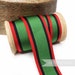 32mm Striped Grosgrain Ribbon for Hat Making and Millinery 1m Red Green ...