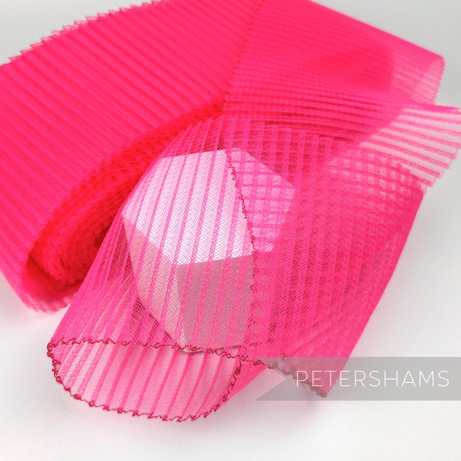Neon Pink 15cm (6 Inch) Wide Pleated Crinoline (crin, Horsehair Braid ...