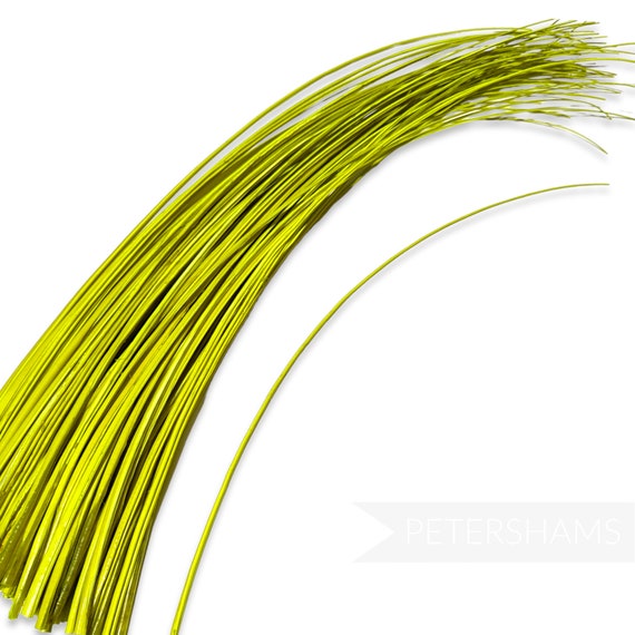 Long Stripped Ostrich Spine Quill Feather for Millinery Hats Fascinators Neon Yellow Etsy UK