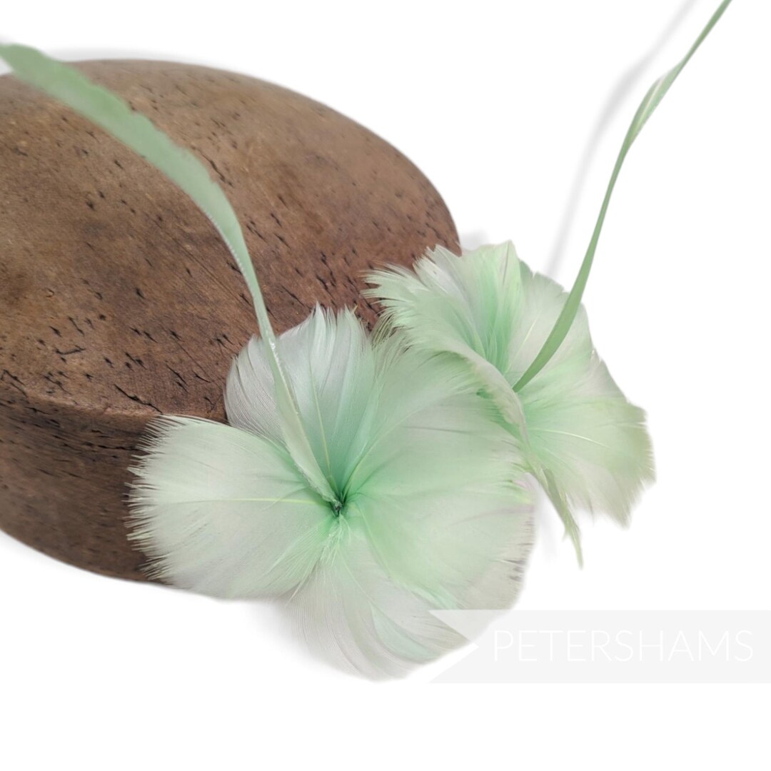 Petite Double Goose Feather Flower for Millinery & Hat Making - Mint ...