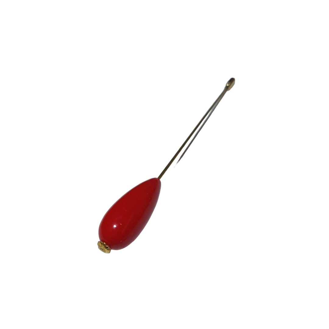 Vintage 1990's Teardrop Head Hat Pin for Hat Making and Millinery - Red ...