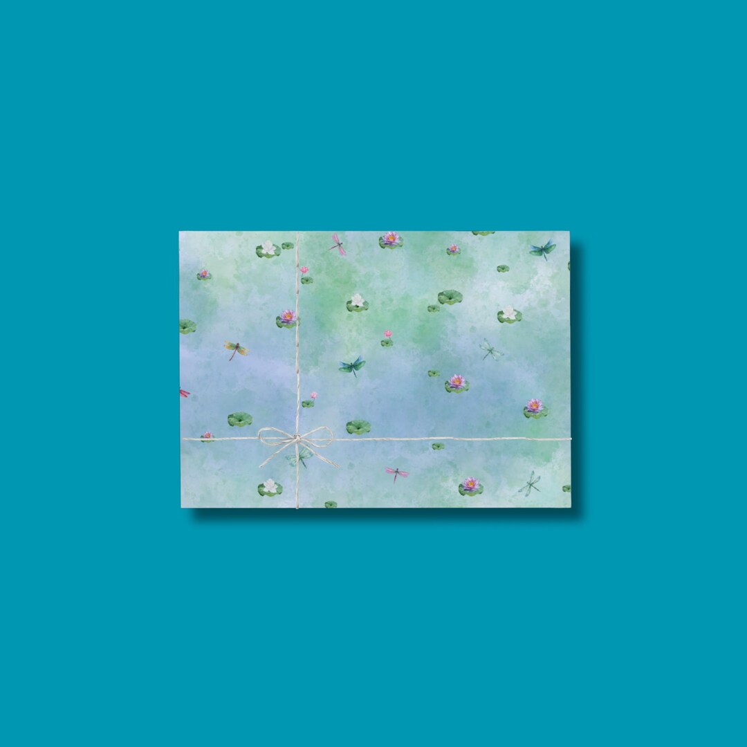 Dragonflies Watercollor Wrapping Paper- Monet Style Wedding Gift Wrap ...