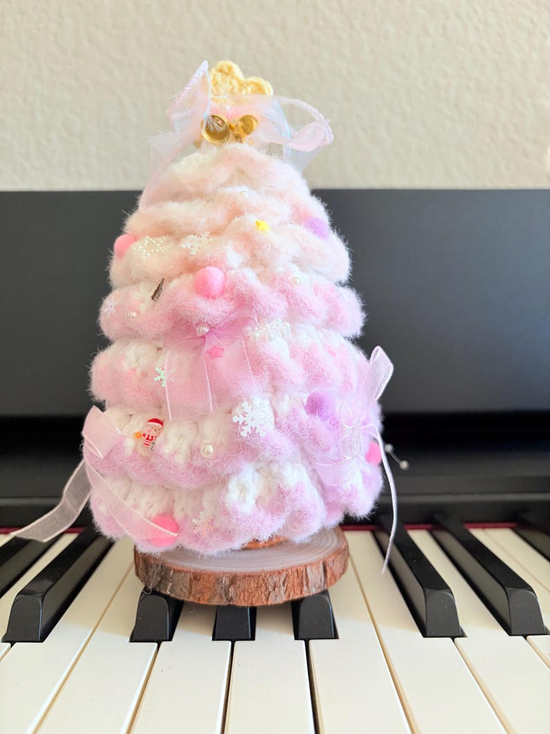 New Handmade Christmas Tree Table Top With Wood Stand, Holiday ...