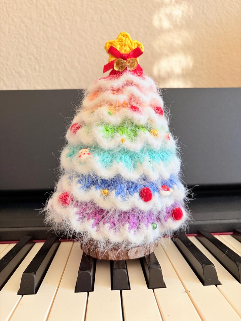 New Handmade Christmas Tree Table Top With Wood Stand, Holiday ...