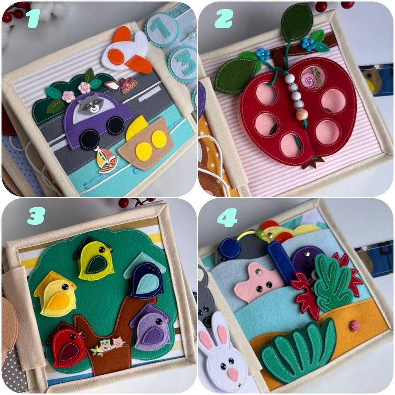 Custom Quiet Book for Toddlers, Interactive Sensory Felt Toy 1 to 5 ...