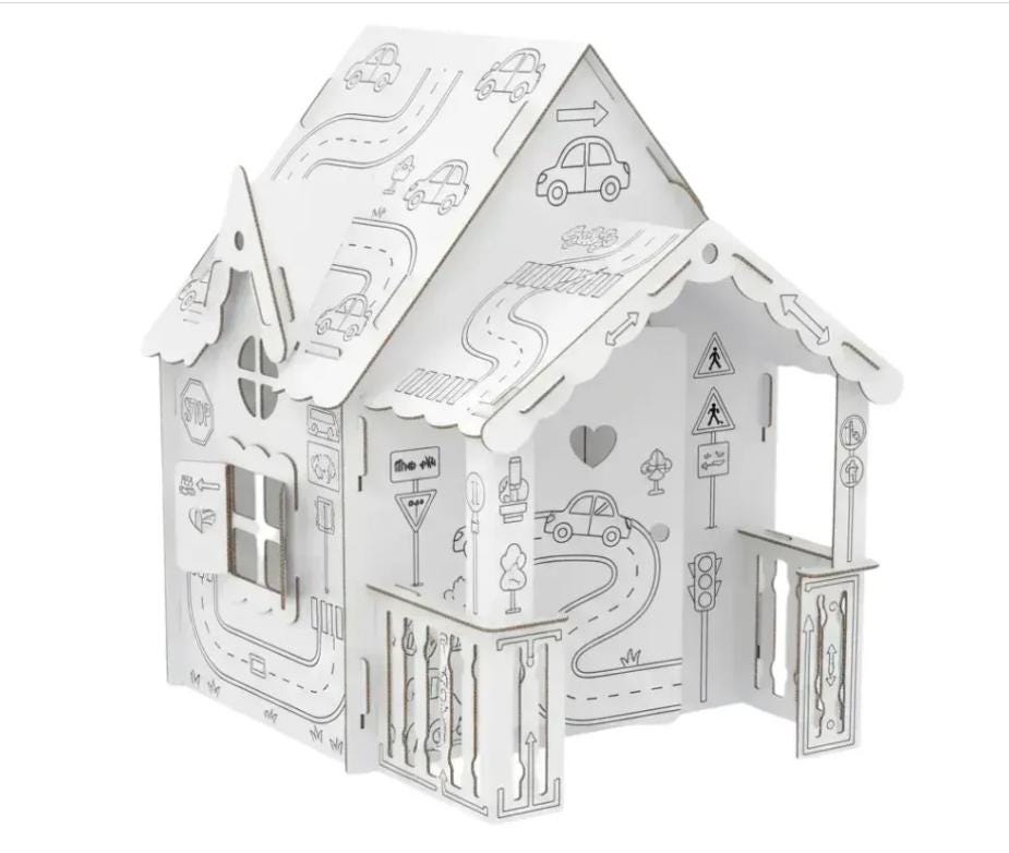 Life Size Cardboard House | Large Cardboard House | DIY Playhouse ...