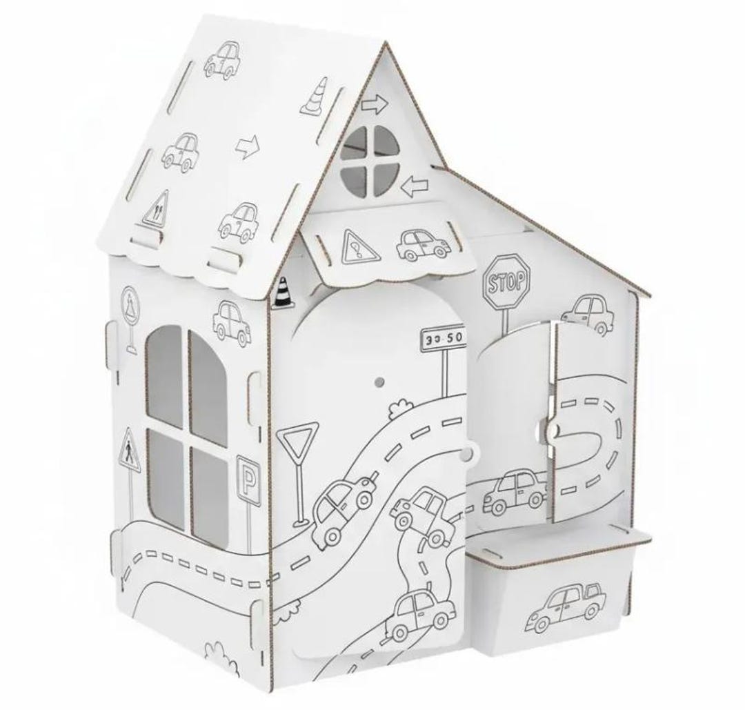 Life Size Cardboard House | Large Cardboard House | DIY Playhouse ...