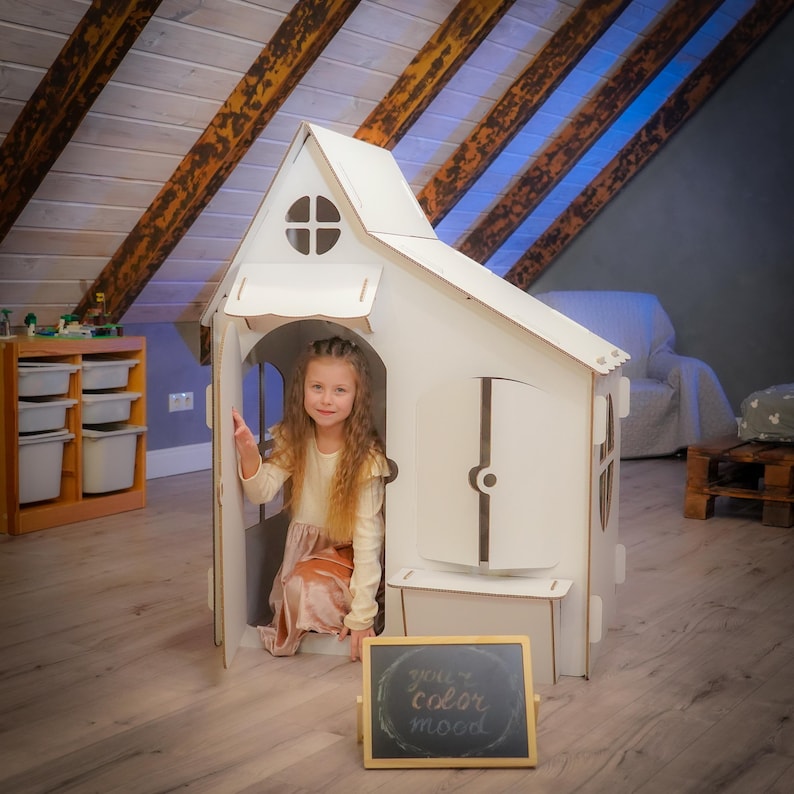 Cardboard Kit Playhouse DIY | Pretend Play | Kids Craft Kit Build ...
