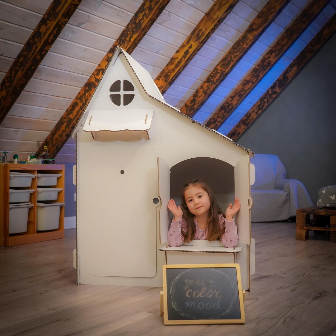 Cardboard Kit Playhouse DIY | Pretend Play | Kids Craft Kit Build ...