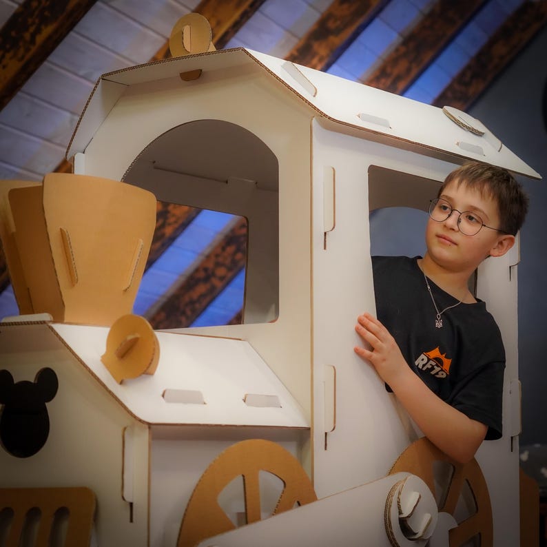 Life Size Cardboard House Large Cardboard House Diy Train Sturdy