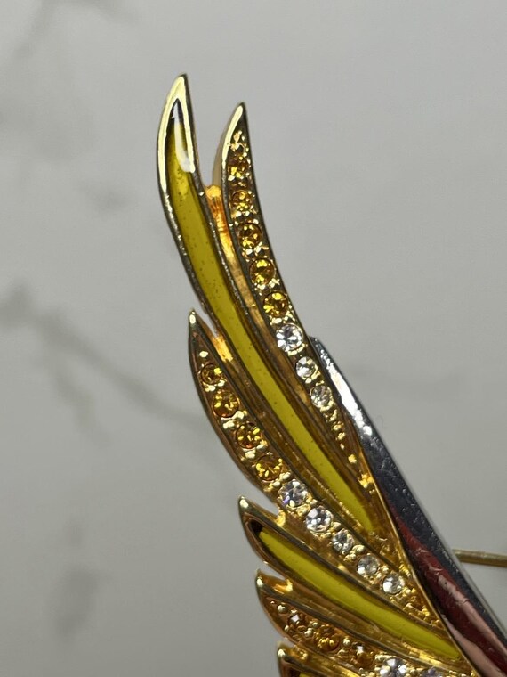 Rare JOAN RIVERS Signed 4" Hummingbird Bird Brooch Pi… - Gem