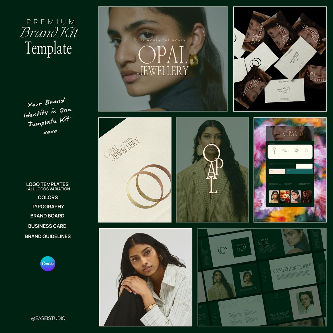 Visual Identity Template, Logo Template, Elegant, DIY Brand Identity ...