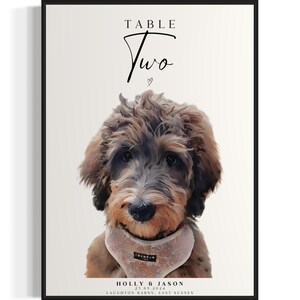 Digital Dog Wedding Table Numbers, Dog Wedding Table Names, Wedding ...