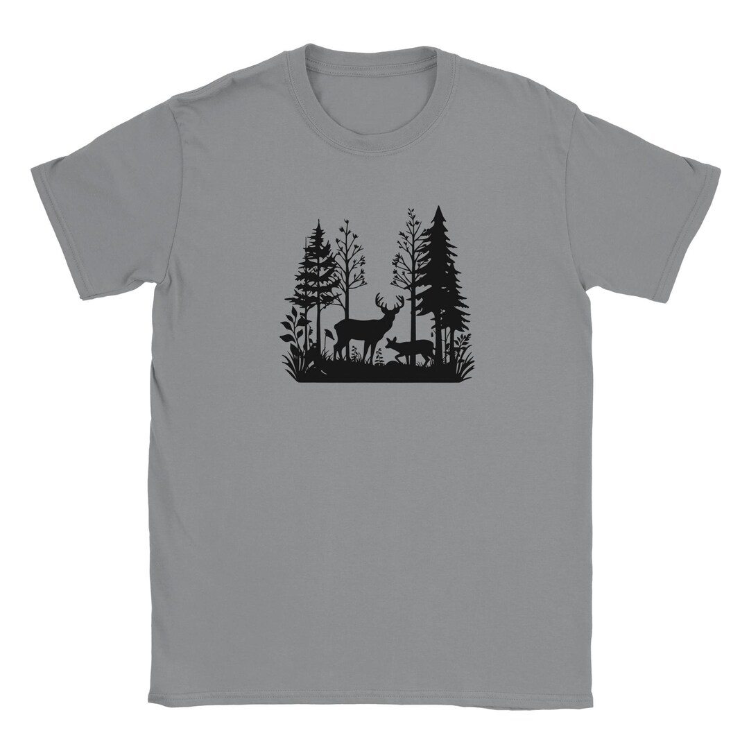 Forest Scene T-shirt, Nature Lover Shirt, Deer Life Tee, Outdoor Shirt ...