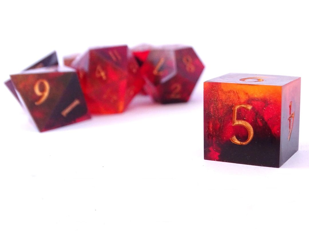 Hellish Rebuke - Red, Yellow and Black Dice, Fire Rpg Dnd Dice - Etsy