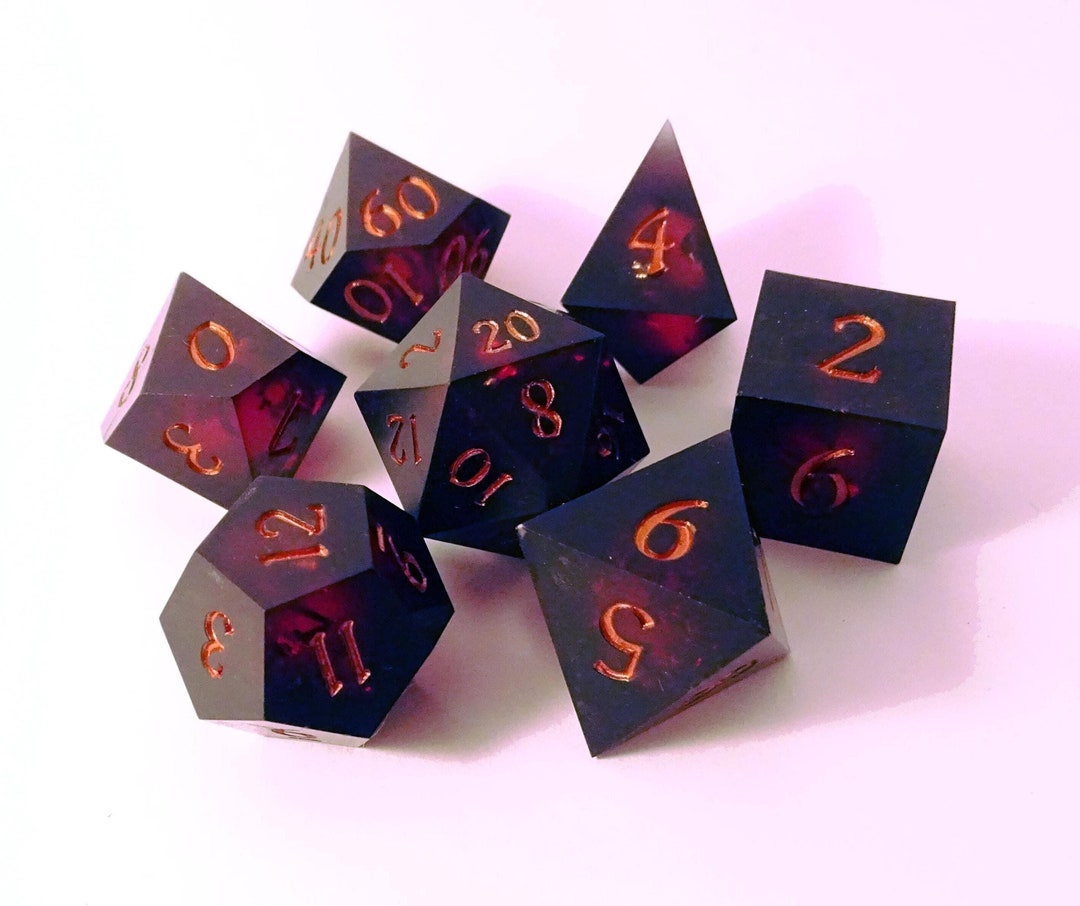 Succubus' Kiss - Black Dice With Red Core, Resin Epoxy Dice, Rpg Dnd ...