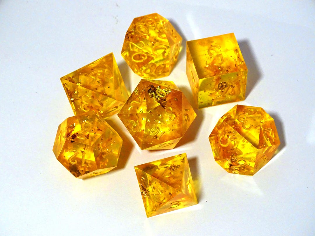 Amber Dice - Resin Dice, Dnd Rpg Dice, Citrine Yellow Dice - Etsy
