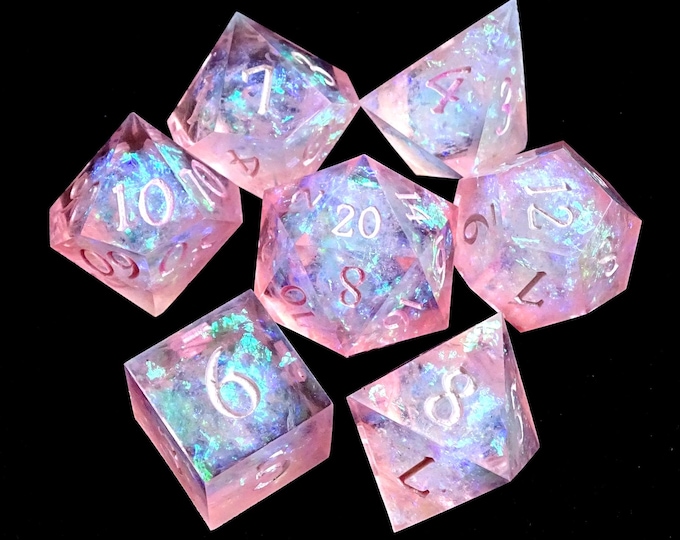 Rainbow Quartz / Pink Diamond - Pink Iridescent Dice, Glinda Dice ...