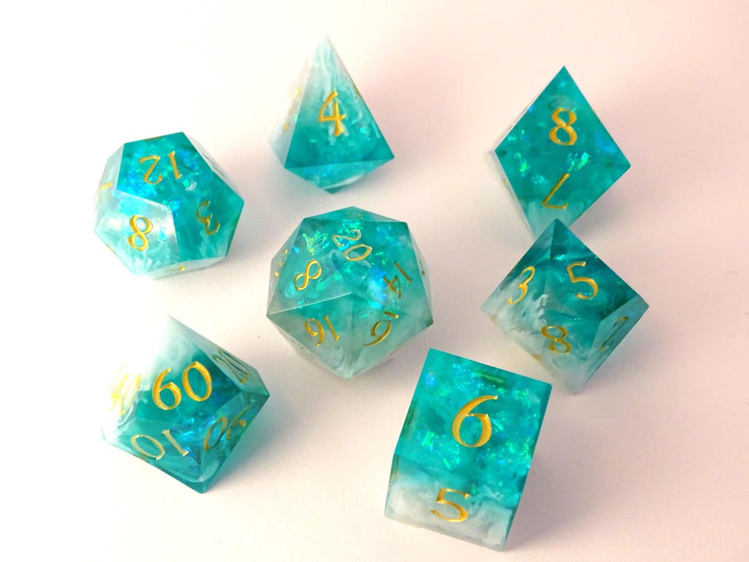 Sea Foam on the Waves - Blue Dice With White Clouds, Water, Sea, Resin ...
