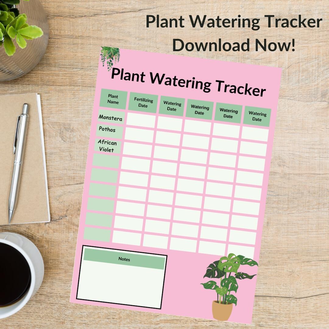 Plant Care Tracker | Watering and Fertilizing Schedule Printable - Etsy
