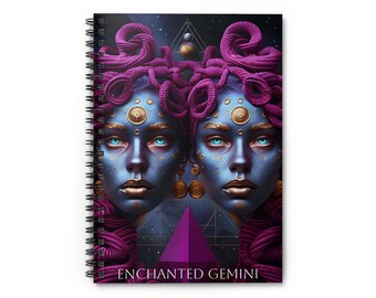 Enchanted Zodiac Spiral Notebook, Horoscope Inspired Journal, Celestial ...
