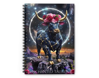Enchanted Zodiac Spiral Notebook, Horoscope Inspired Journal, Celestial ...