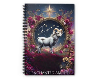Enchanted Zodiac Spiral Notebook, Horoscope Inspired Journal, Celestial ...