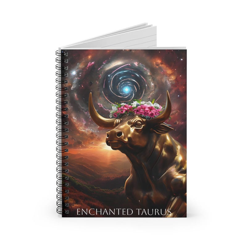 Enchanted Zodiac Spiral Notebook, Horoscope Inspired Journal, Celestial ...