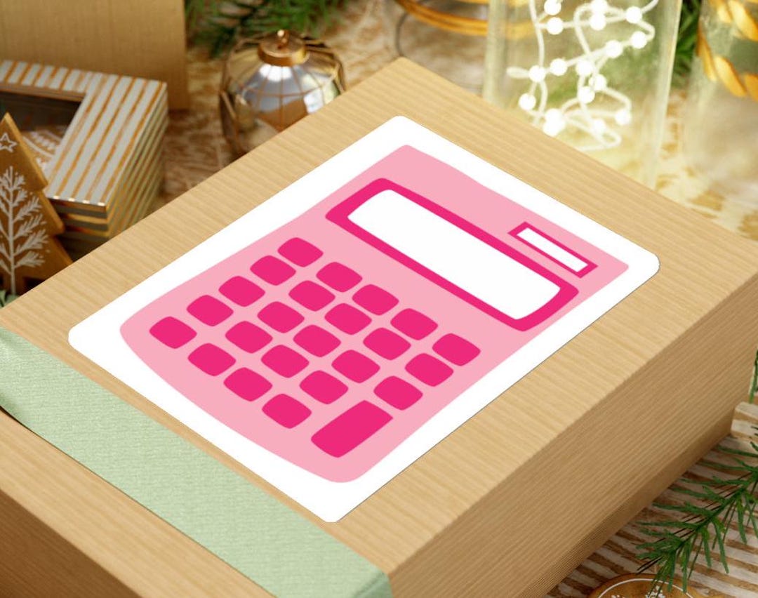 Pink Calculator Sticker, School Supplies, Back to School, Classroom ...