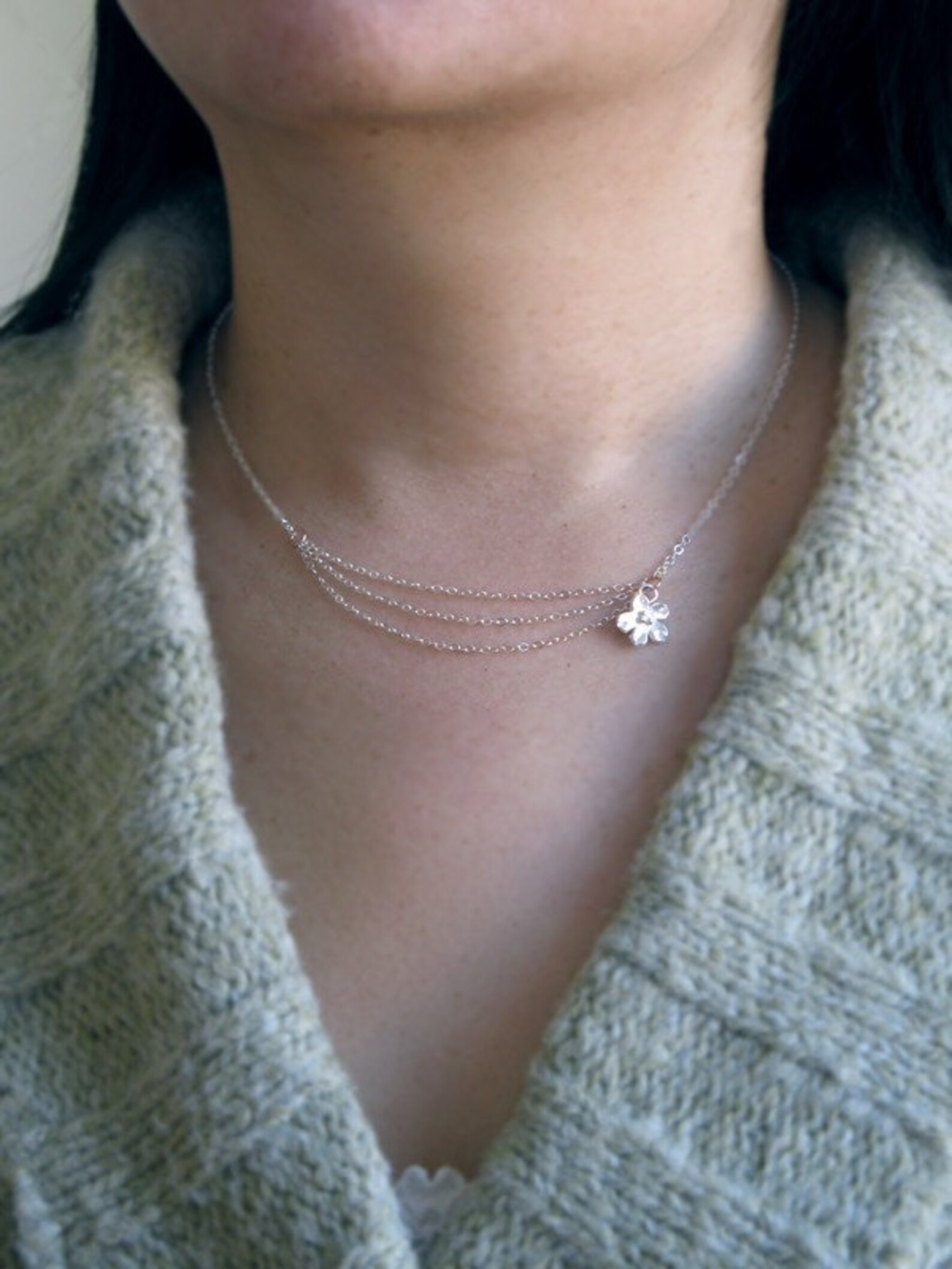 Cherry Blossom Simply Sweet Necklace Fine Silver - Etsy