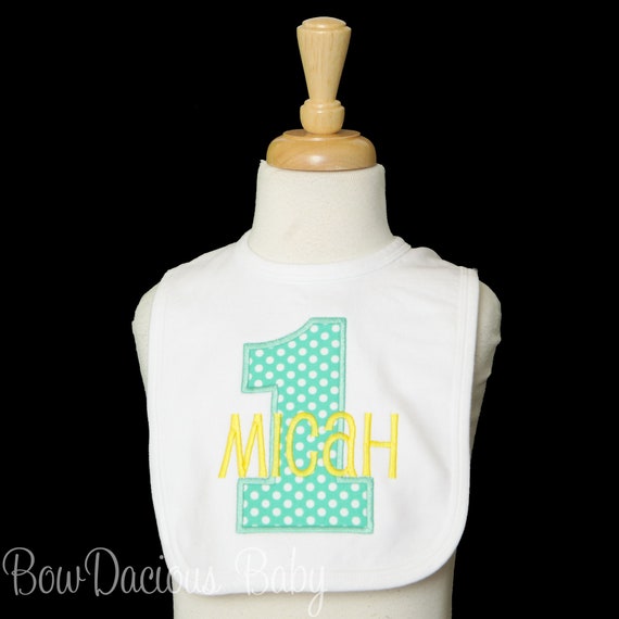 Happy Birthday First Birthday Bib, Personalized First Birthday Bib ...