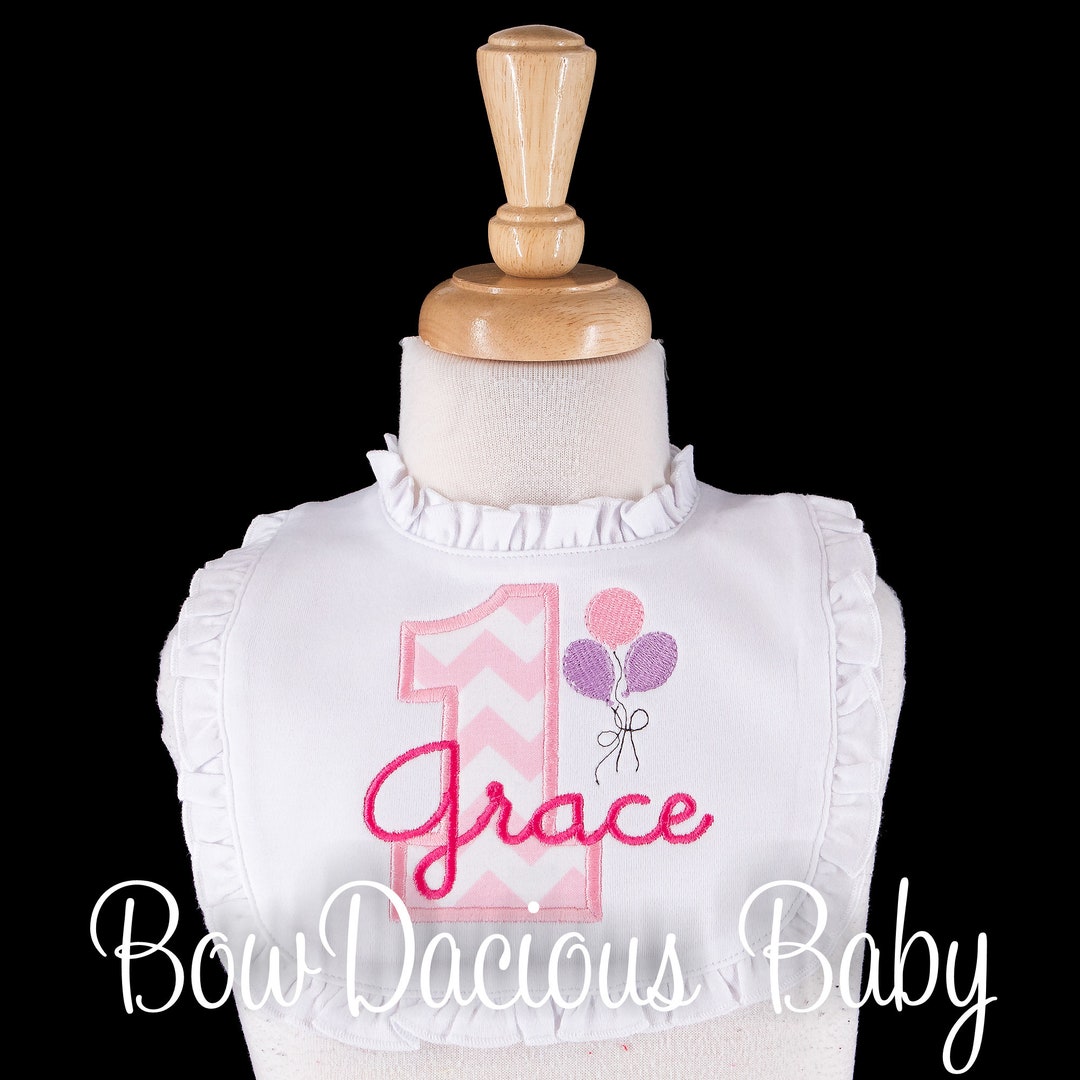 Balloon Birthday Bib, Birthday Balloons Bib, First Birthday Bib ...