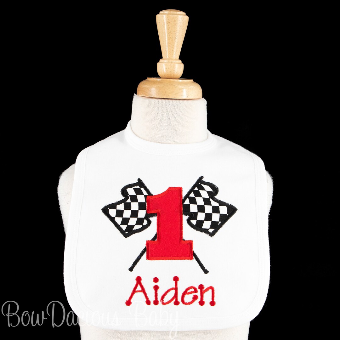 Checkered Flag Bib, Personalized Racing Bib, Any Age and Colors ...