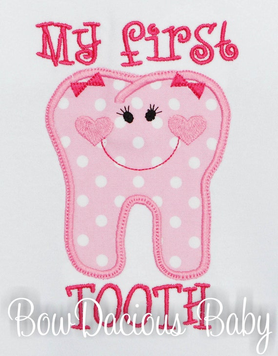 Babys MY FIRST TOOTH Personalized Monogrammed Shirt or | Etsy