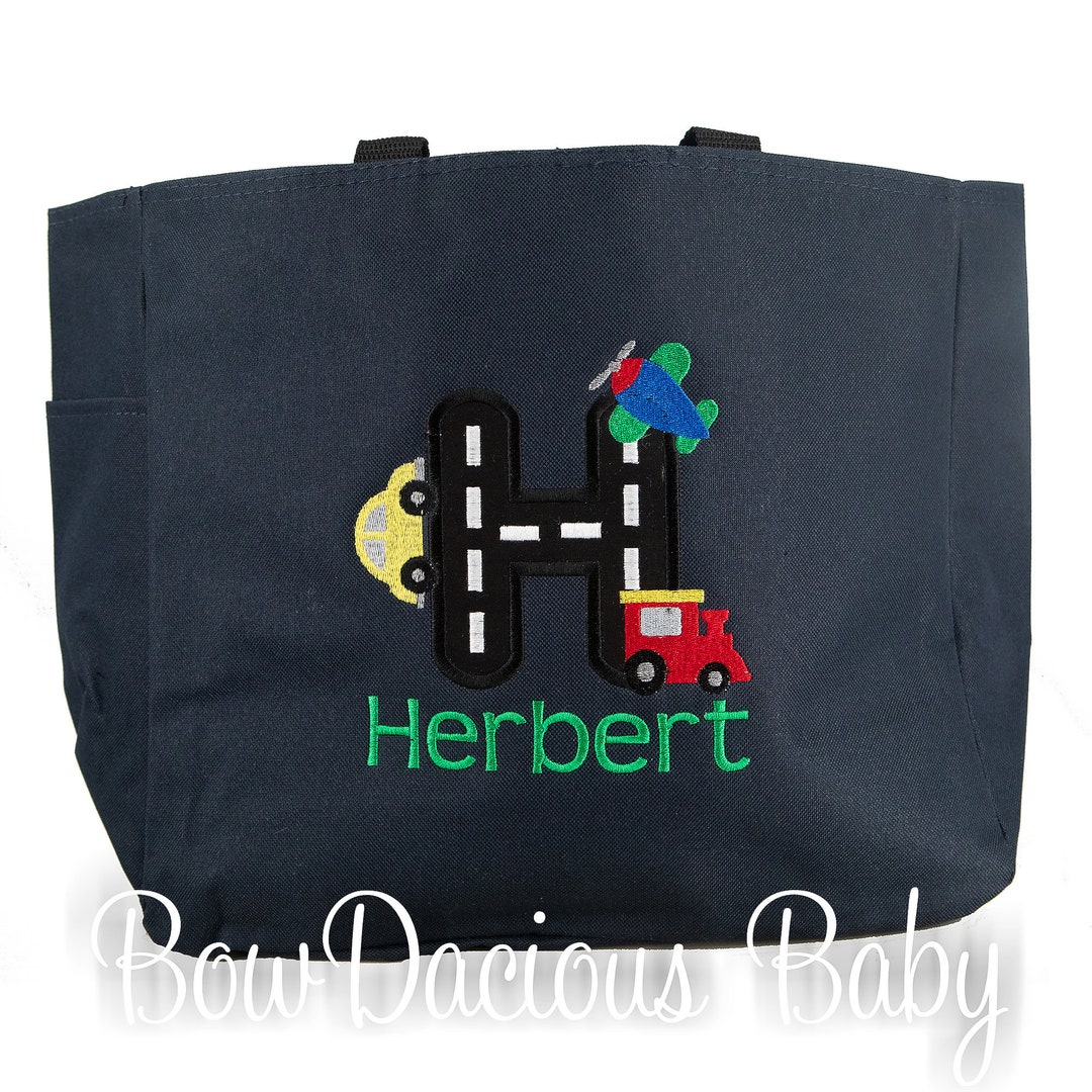 Personalized Transportation Vehicles Tote Bag: Custom Monogrammed ...