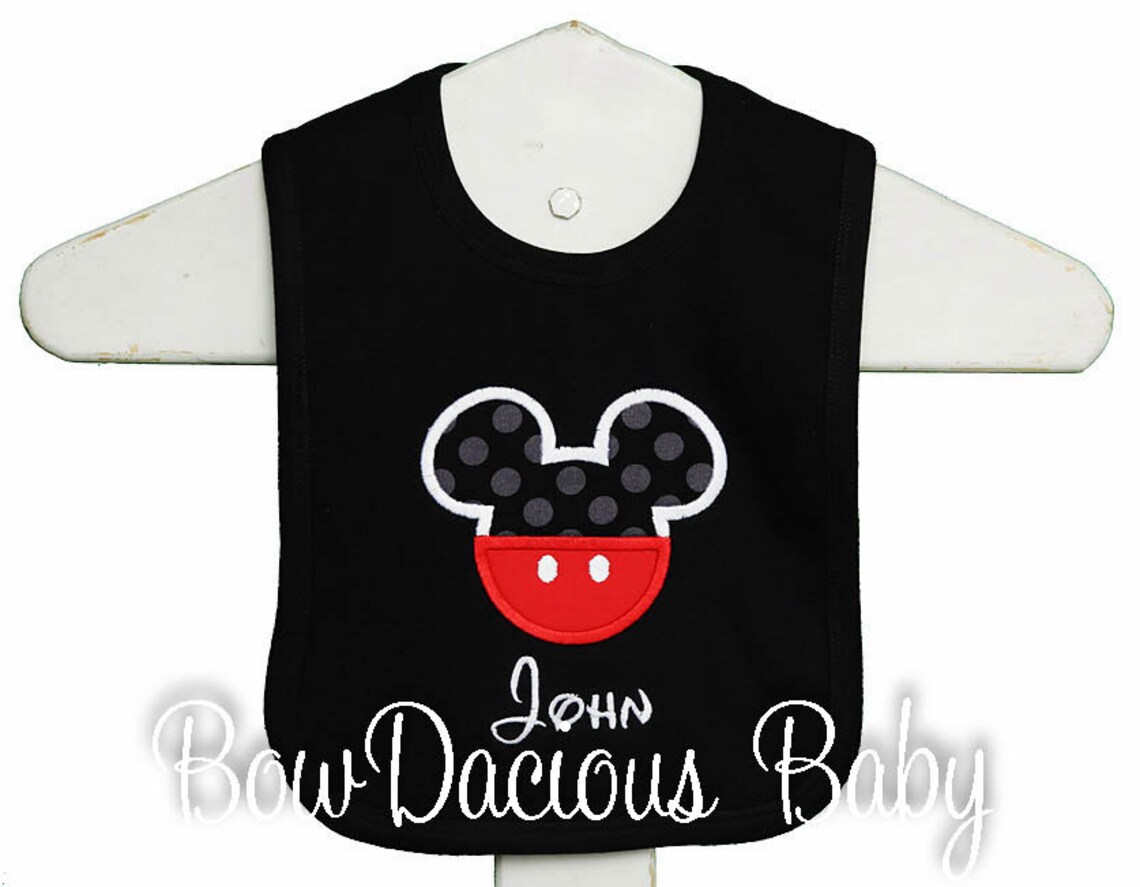 Mickey Mouse Bib Custom Mickey Mouse Bib Mickey Vacation | Etsy