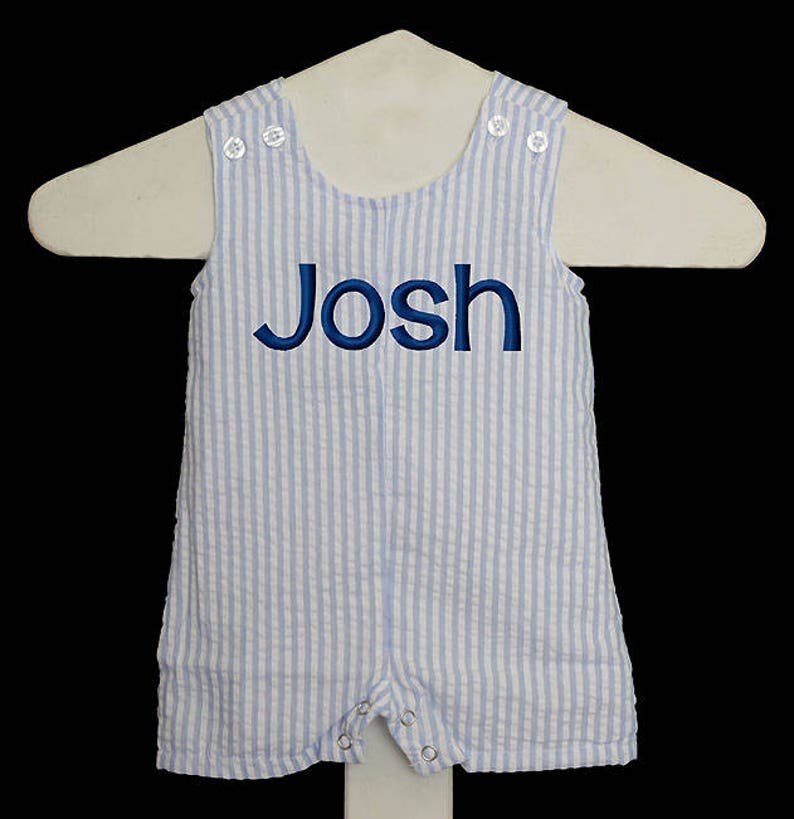 Boy's Monogrammed Shortall Boys Monogram Outfit Monogram - Etsy